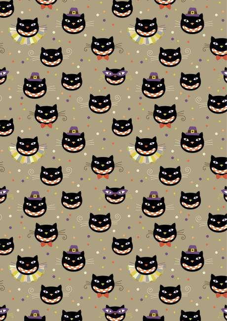 Halloween Scrapbook Paper Black Cats