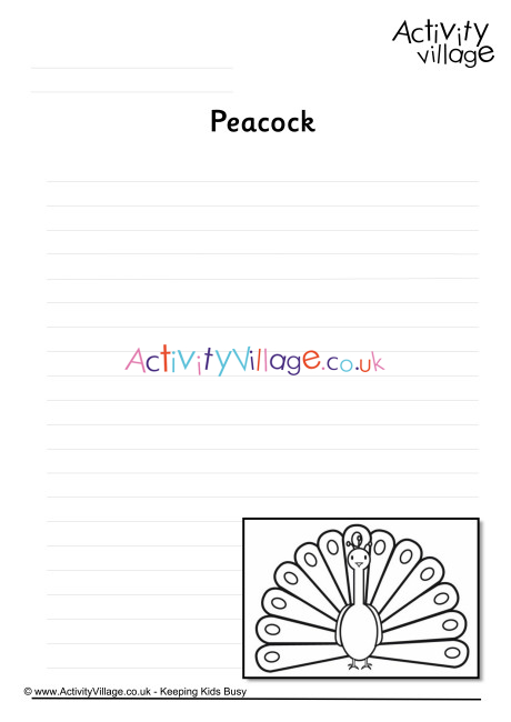 Peacock Writing Page